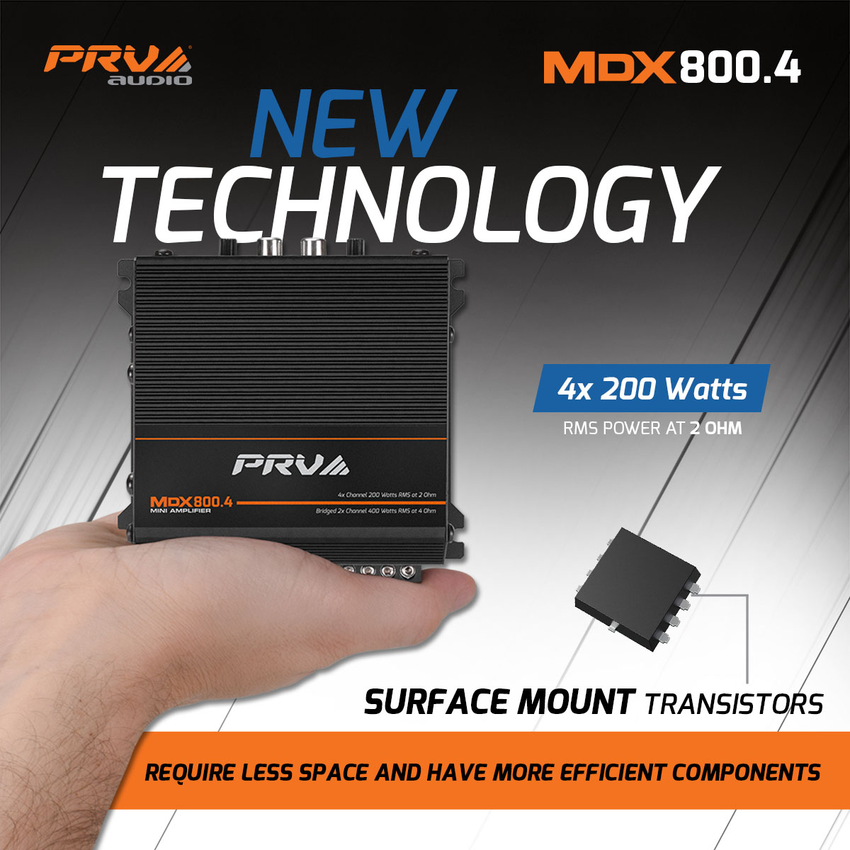 Mini MDX800.4 2 Ohm - 800x4 Amplifier 4 Channel - PRV Audio